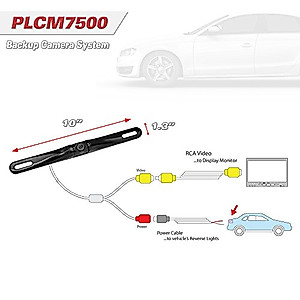 Pyle Car Backup Camera Rearview - Mirror Screen Reverse Parking Sensor HD 7" LCD Screen Monitor Distance Scale Line Waterproof Night Vision 170 Wide Angle Lens Swivel Angle Adjustable Cam - AZPLCM7500