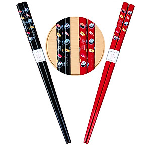 Musuubi Japan Japanese Chopsticks Made in Japan - Set of Two Pairs of Cute sushi Chopsticks Reusable Wooden Chopsticks for Adults