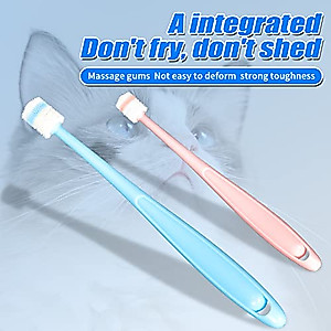 2 Pack Cat & Dog Toothbrush,360 Degree silicone pet Toothbrush,Cat Dental Care,Deep Clean,Independent Packaging,Bad Breath Tartar Teeth Care Dog Cat Cleaning Mouth pet cleaning covers (Blue&Pink)