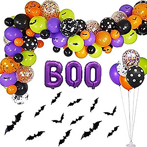 Halloween Party Balloons,Purple Boo Aluminum Foil Banner Balloons for Halloween Party Decorations and Supplies