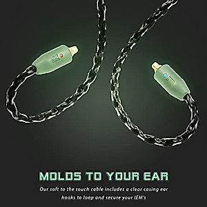 Campfire Audio Smoky Glow Litz IEM Cable | MMCX Cable Replacement Headphone Cable | Glow in The Dark MMCX Connectors