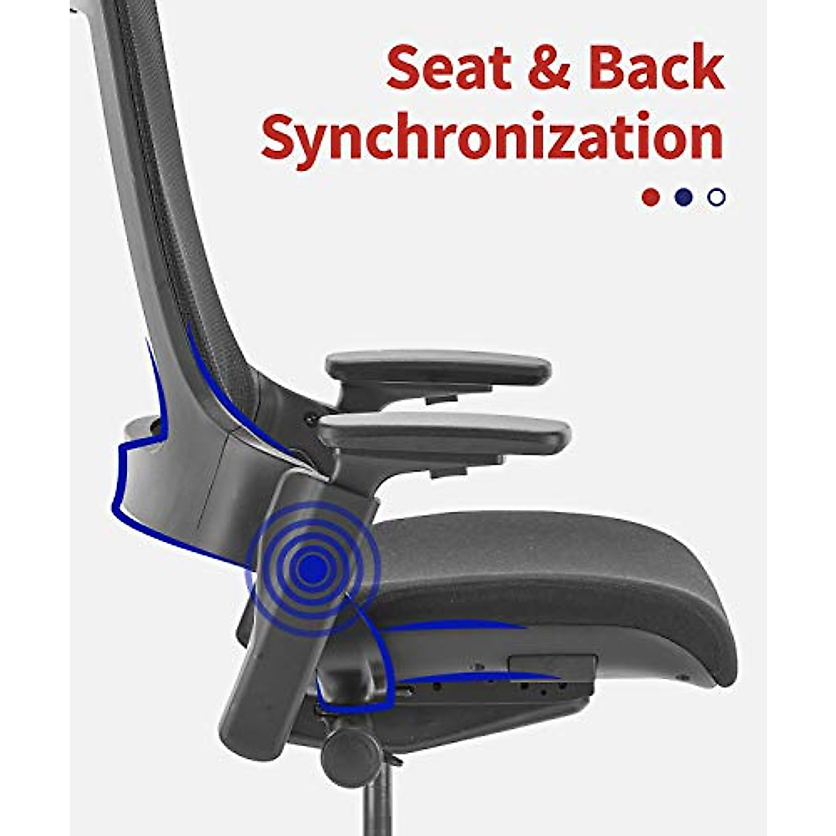 CLATINA Ergonomic High Swivel Executive Chair with Adjustable Height Head 3D Arm Rest Lumbar Support and Upholstered Back for Home Office Black Mesh/High Back