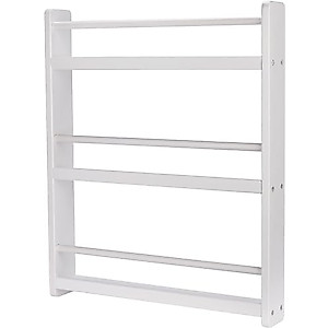 Childlike Behavior 3-Tier Wood Bookshelf Organizer for Kids - White, Wall Mount