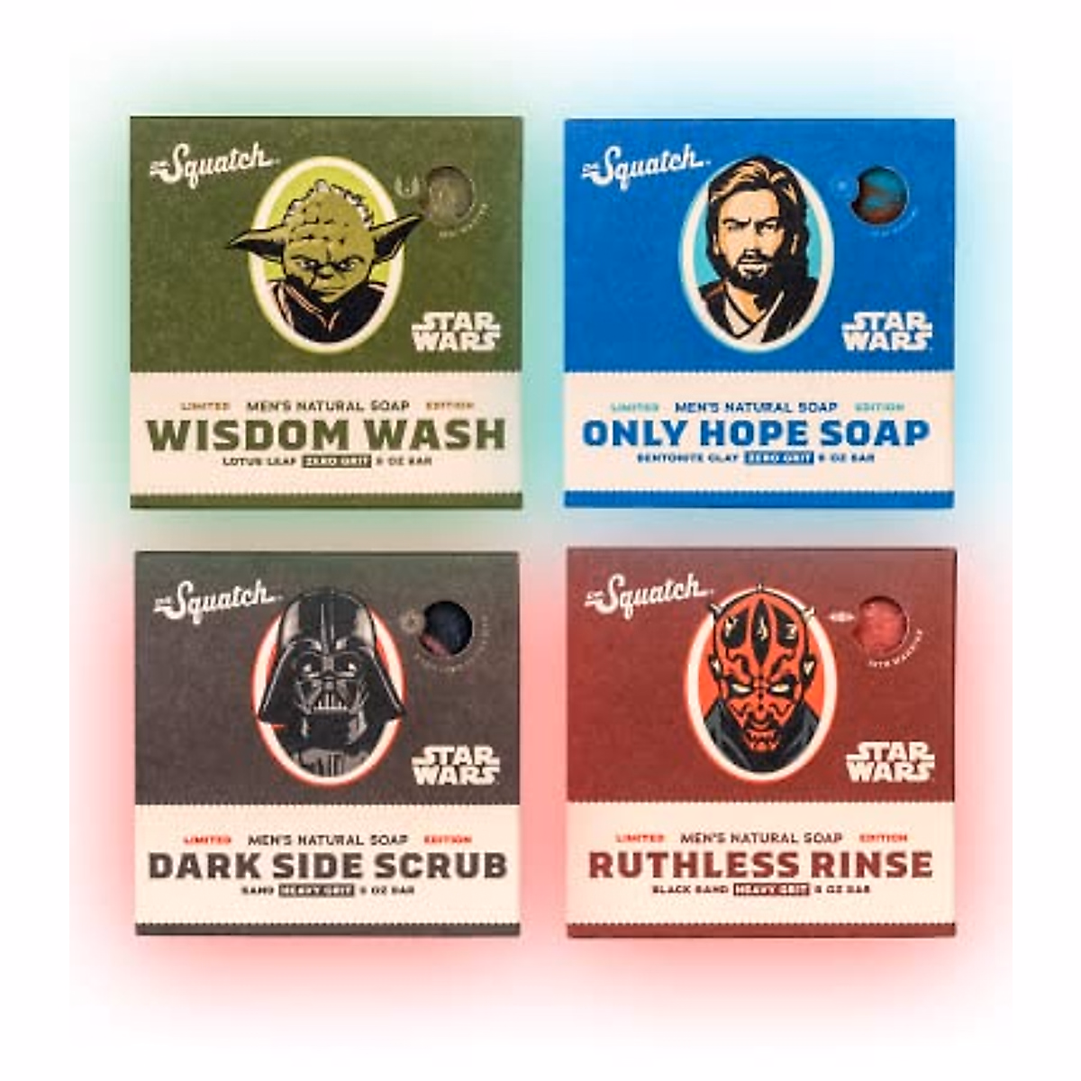 Dr. Squatch The Soap Star Wars Soap Collection - Men’s Natural Bar Soap - 4 Bar Soap Bundle Star Wars Soap for Men