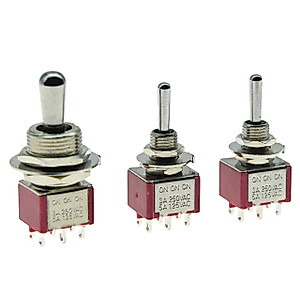 SALECOM 1x Guitar/AMP Fat Bat Toggle Switch DPDT 3 Way ON ON ON and 2x Mini Toggle Switches On/On/On