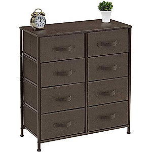 Sorbus Dresser with 8 Drawers - Furniture Storage Chest Tower Unit for Bedroom, Hallway, Closet, Office Organization - Steel Frame, Wood Top, Easy Pull Fabric Bins (Brown)