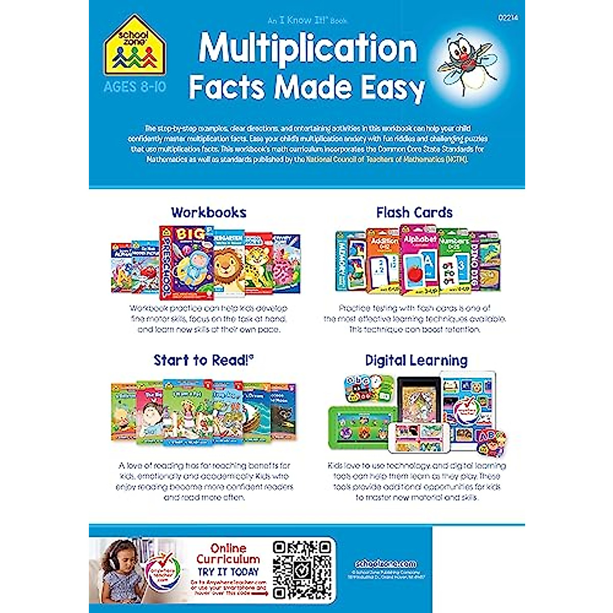 School Zone - Multiplication Facts Made Easy Workbook - 64 Pages, Ages 8 to 10, 3rd Grade, 4th Grade, Math, Skip Counting, Arrays, Word Problems, and More (School Zone I Know It!® Workbook Series)