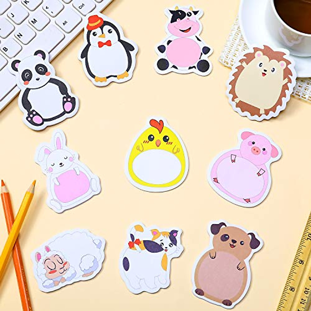 Cute Cartoon Animal Sticky Notes - 30 Sets for Home & School