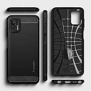 Spigen Rugged Armor Designed for Moto G Stylus (2021) Case [NOT Compatible with Moto G Stylus (2020) / Moto G Stylus (2021) 5G] - Matte Black