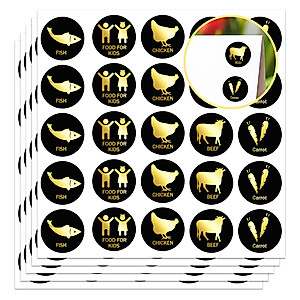 1 Inch Wedding Meal Choice Stickers Wedding Meal Indicator Stickers - Beef Fish Chicken Food for Kids Stickers Place Card Menu Choices Catering Food Stickers for Wedding Party 300Pcs