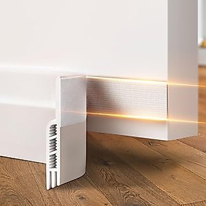 Holikme Detachable Door Draft Stopper Door Seal 2 "W x 41 "L, Upgrade Door Draft Stoppers for Bottom of Door for Interior & Exterior Doors, Draft Guard Insulator, White