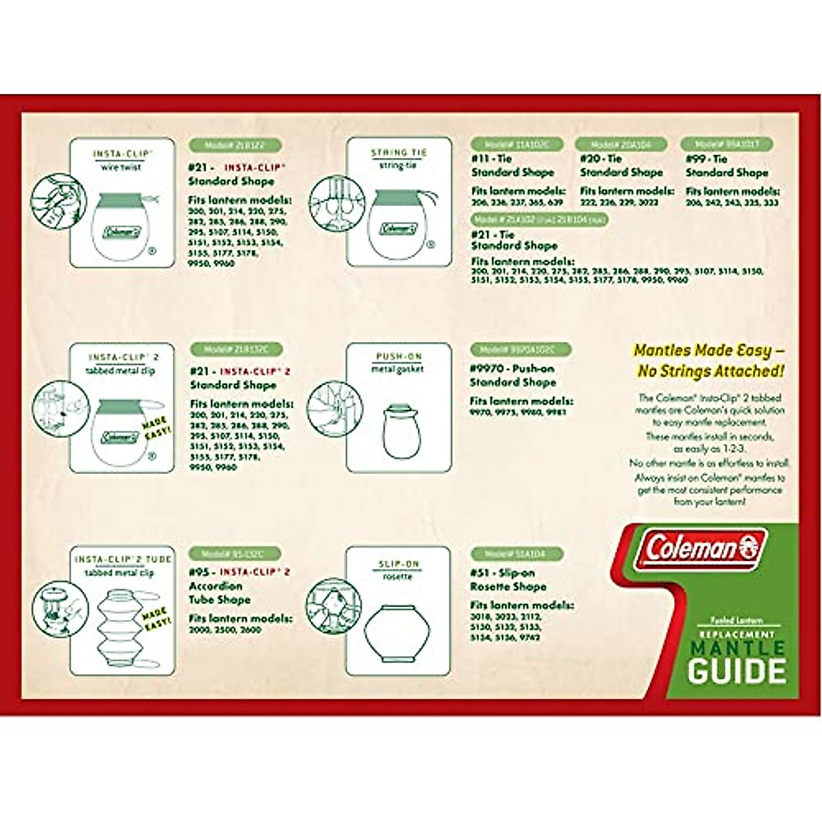 Coleman Insta-Clip Mantle (Pack of 2) [Set of 3]