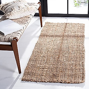 SAFAVIEH Natural Fiber Collection Accent Rug - 2'6" x 4', Natural, Handmade Chunky Textured Jute 0.75-inch Thick, Ideal for High Traffic Areas in Entryway, Living Room, Bedroom (NF447A)