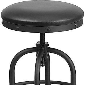Flash Furniture Carrington 24'' Counter Height Stool with Swivel Lift Black LeatherSoft Seat