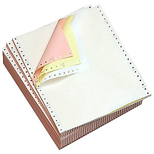 Office Depot Premium Carbonless Multipart Continuous Paper, 3 Parts Multicolor, 15 lb, 9 1/2in. x 11in., Box Of 1000 Sheets