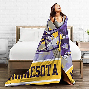 NELFNELZ Minnesota Flannel Throw Blanket ，Football Style Pride Paint Travel Blanket Gifts for Men Women Boy Decor Sofa Bed 50"x40"