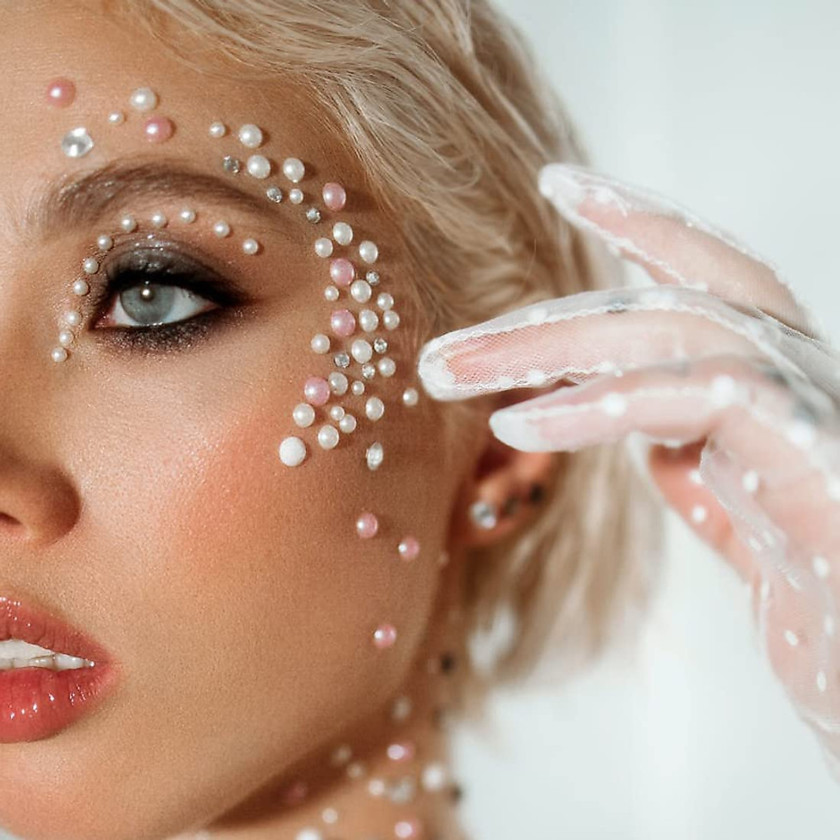 12 Sheets (1980pcs) Clear Rhinestones & Pearl Stickers Self Adhesive, TuNan Crystal Stickers Diamond Stickers Bling for Face Beauty Makeup Nail Art Cell Phone DIY Crafts