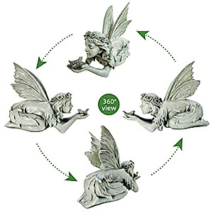 Fianmy Fairy Outdoor Garden Decor Statues, Outdoor Fairy Statue Art Garden Cemetery Decorations Statue for Patio, Lawn, Yard Decoration, Housewarming Garden Unique Gift