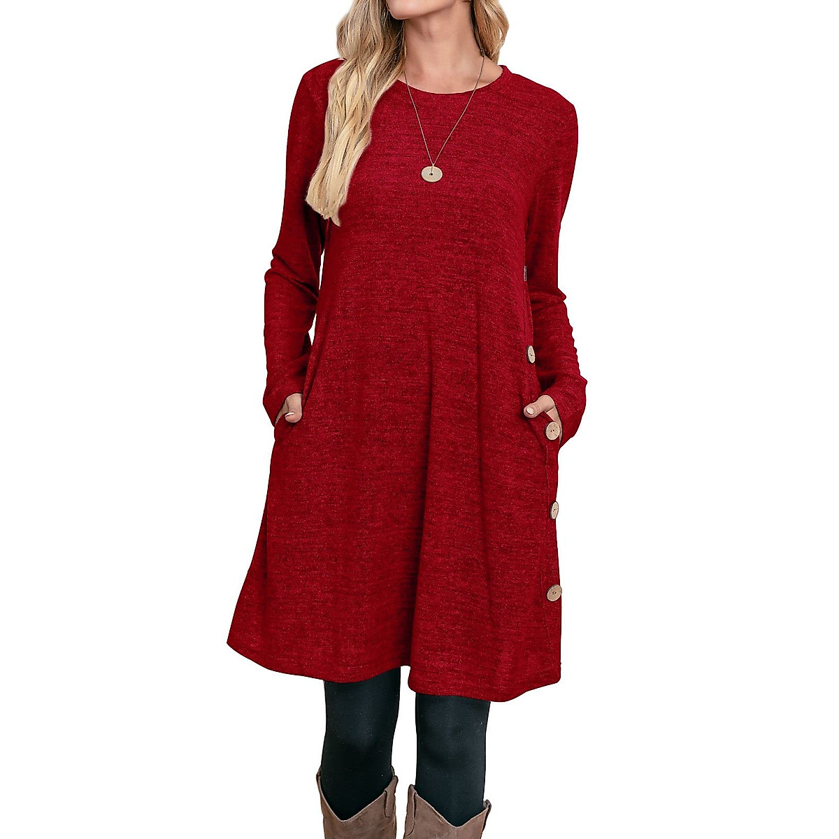 Sweater Dress Ugly Christmas Sweater Dress Womens Dresses Long Sleeve Red XL