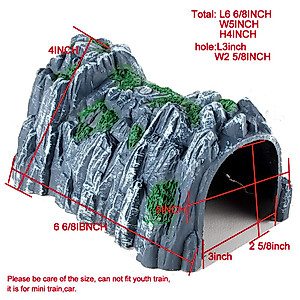 NWFashion Model Scenery 1:160 Scale N Gauge Plastic Rockery Tunnel Track Train Accessories Toy (3PCS)
