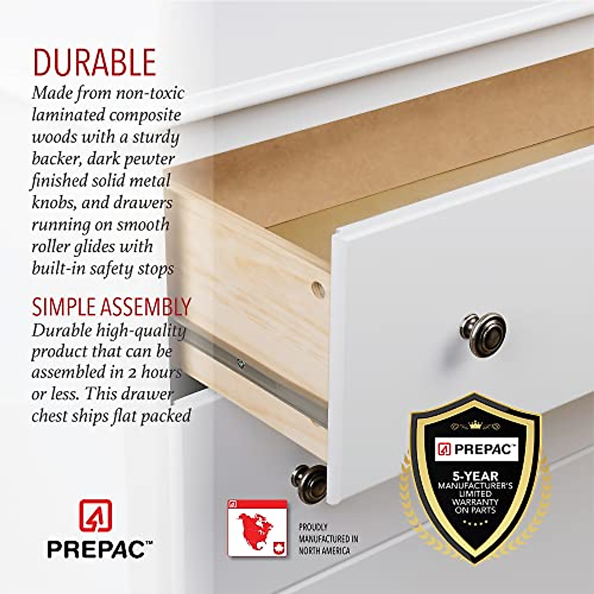 Sonoma 6 Drawer Double Dresser for Bedroom, White