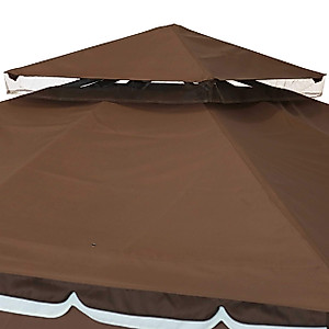 Sunnydaze 10 x 10 Foot Soft-Top Patio Gazebo with Screens and Privacy Walls - Great for Backyard, Garden or Deck - Brown