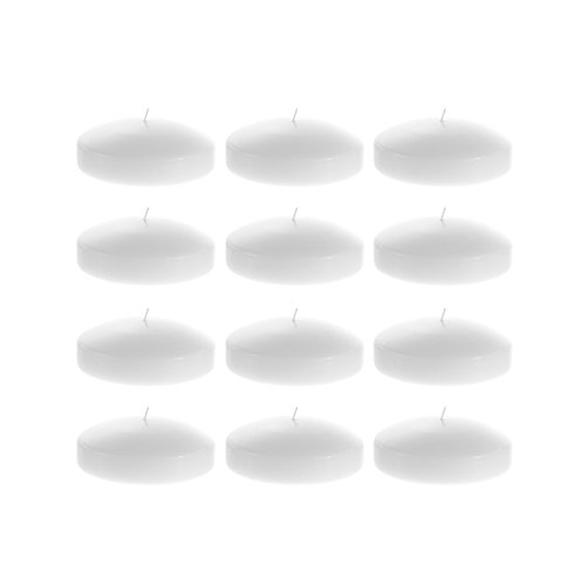 Mega Candles - Unscented 3" Floating Disc Candles - White, Set of 12