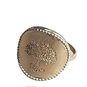 HUKQBUNX 18K gold tree of life creative fashion women personality fresh tree shape men and women universal ring size 6-10 (Size 7)