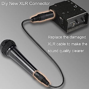 DKARDU 10PCS 3 Pin XLR Solder Connector, 5 Male and 5 Female XLR Mic Snake Plug, Microphone Audio Socket for High Conductivity and Ultra-Low Noise