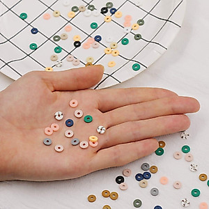 Potosala 2600pcs 6mm Polymer Clay Flat Bead Vinyl Disc Beads Handmade Beads Disk Flat Round Bead Loose Spacer Beads for Bracelet Earring Necklace Jewelry Making (2600pcs)