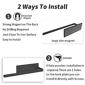 Magnetic Paper Towel Holder for Refrigerator, Kitchen Towel Rack Magnetic Towel Bar Multi Function Made of Iron,Used for Kitchen,Bathroom,No Drilling (Black, 1 Pack)