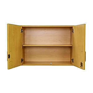 Tot Mate Wall Mounted Storage Lock Cabinet - 30in Wide | Ready-to-Assemble, Maple/Maple