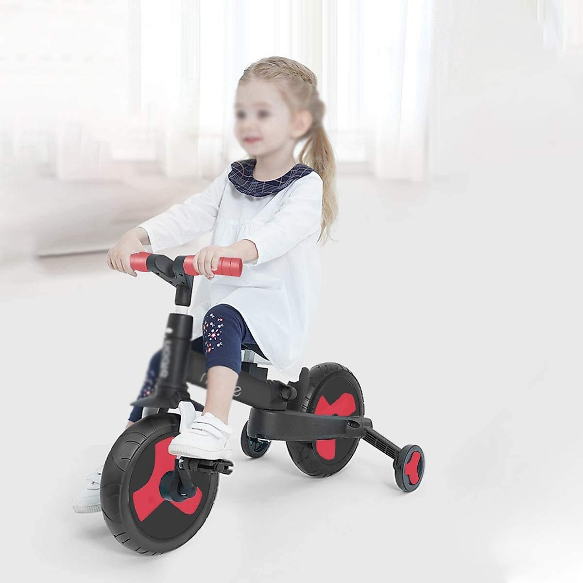 SZNWJ Ygqtbc 4 in 1 Kids Trike Enlarged Children Walker with Parent Steering Push Handle,Folding Balance Bike for 1-6 Years Old Boys Girls (Color : B)