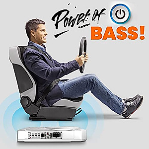 PyleUsa 10-Inch Low-Profile Amplified Subwoofer System - 900 Watt Compact Enclosed Active Marine Underseat Car Subwoofer with Built in Amp, Powered Car Subwoofer w/Low & High Level Inputs - PLMRSBA10