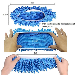 YWSHF Mop Slippers Shoes Cover Dust Duster Slippers Foot Socks Hair Cleaners Sweeping Microfiber Mop Cleaning Floor House Office Bathrron Kitchen Washable Reusable 8 PCS 4 Pairs