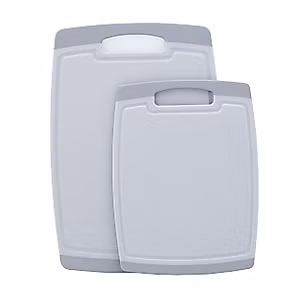 NUWAVE 2-Piece Cutting Board Set, Extra Large 18”x12”, Large 14”x10.5”, Lightweight & Easy to Store, Juice Well for No Drip Carving, Easy Grip Handle, Non-Porous Surface, BPA Free, Dishwasher-Safe