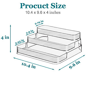 Zilphoba 2pcs Acrylic Spice Rack, No Assembly Clear 3 Tier Condiment Bottle Shelf Vanity Organizer for Cabinet Kitchen Bathroom