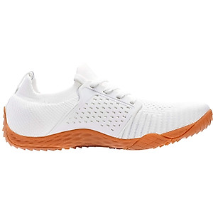 WHITIN Men's Trail Running Hiking Shoes Minimalist Barefoot 5 Five Fingers Wide Width Toe Box Size 8.5 Gym Workout Fitness Zero Drop Cross Training Male Minimus All White Gum 41