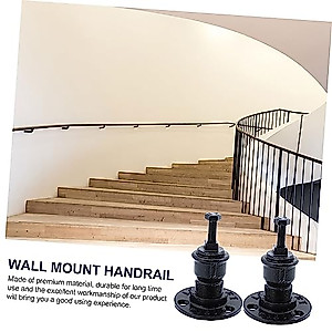 BETOOKY 2pcs Stair Bracket Staircase Brackets Handrail Holder Rail Support Bracket Wall Rail Bracket Railing Holder L Brackets for Shelves Handrail Bracket Metal Accessories Iron