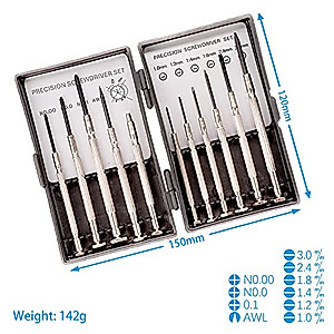 11PCS Mini Precision Screwdriver Set, XAQISHIRE Small Screwdriver Set for Repair Computer, Electronics, Toys, Watch
