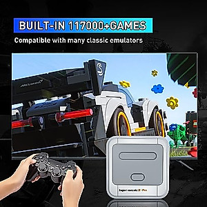 Kinhank Super Console X Pro,117,000+ Classic Games Retro Video Game Console,Gaming Systems for 4K TV HD/AV Output,Dual Wireless 2.4G Controllers,Up to 5 Players,Gift for Men(256G)