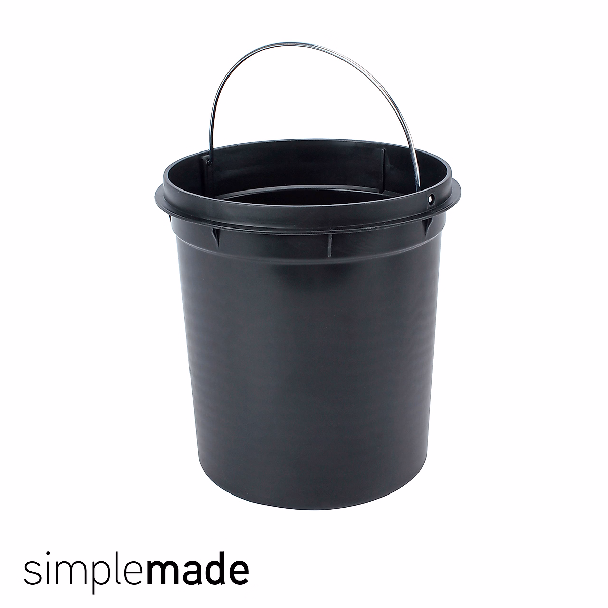SIMPLEMADE Round Step Trash Can - 5 Liter / 1.3 Gallon - Stainless Steel Bathroom Trash Can, Small Trash Can with Lid, Metal Wastebasket, Galvanized Steel