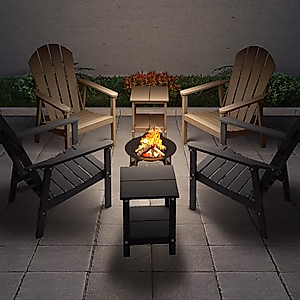FOLAWO Adirondack Chair Set of 4 HDPE Weather Resistant Outdoor Adirondack Chair Fire Pit Chair for Deck, Garden, Backyard,Lawn