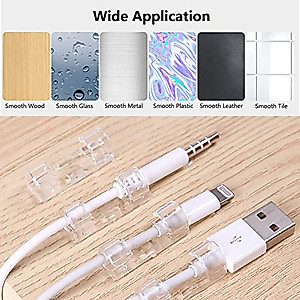 80 PCS Cable Clips with Strong Adhesive,Wire Holder Management for Office Home,Wall,Desk,Car,Dash Cam,Ethernet,Electric Wires,TV,PC,Indoor Outdoor Light Clips Cord Organizer,Transparent,Box-Packed