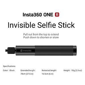 Insta360 Motorcycle Bundle with Invisible Selfie Stick- Complete Mounting Kit for Insta360 X4/X3/X2/X Cameras | Compatible with Insta360 GO 3/3S/GO2/ONE R/RS, EVO and GoPro 12/11/10/9/MAX (2 Items)