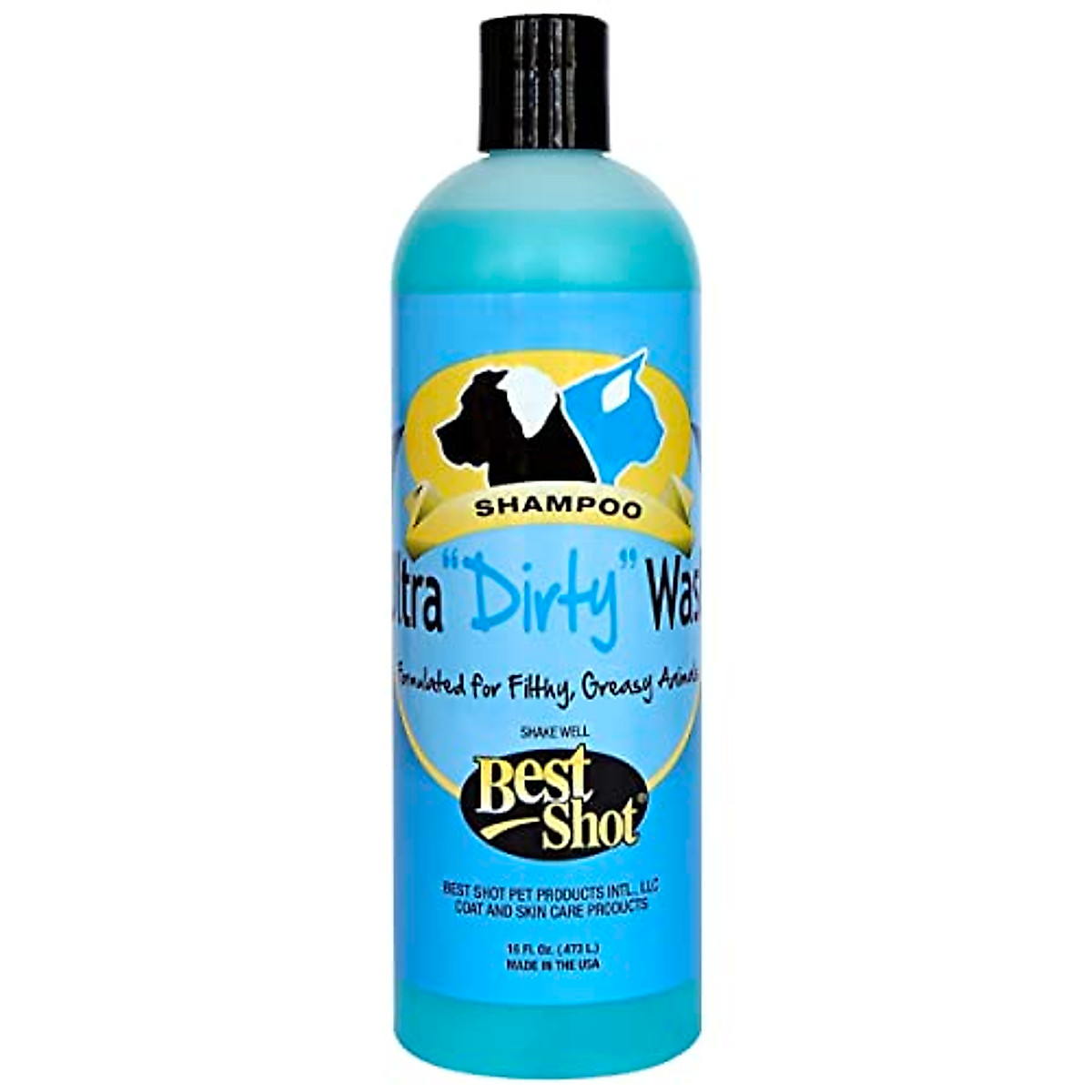 Best Shot Ultra Dirty Wash Shampoo, Coat and Skincare Product for Dogs and Cats, Soap-Free, Quick-Rinsing, Refreshing Agree Musk Fragrance, 16 Oz