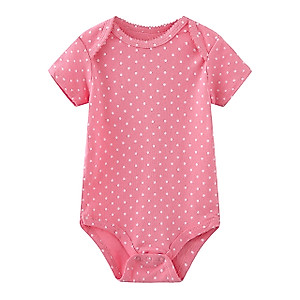 Kiddiezoom Newborn Baby Unisex Cotton Bodysuits Baby Gift 5-Pack Baby Clothes Red