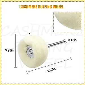 JIALUCONG 10pcs 1/8inch Cashmere Polishing Buffing Wheel for Dremel Polishing Kit - Polishing Wheel or Silver Polish Wheel - Watch Polishing Kit - Jewelry Polishing Kit…