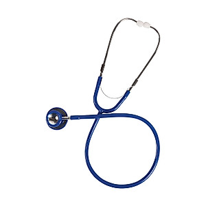 MABIS Stethoscope, Lightweight, Adult, Dual Head for Intake and General Examination with Large Diaphragm for High Frequencies or the Bell for Low Frequencies, 22 Inch Y Tubing, Blue
