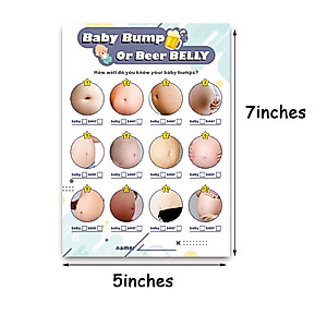 Beer Belly or Pregnant Belly, Baby Shower Game, Baby Bump or Beer Belly, Guessing Game, Fun Baby Shower Game, Gender Reveal Voting Cards, Girl or Boy 30 Pack (Each Game with Answer)
